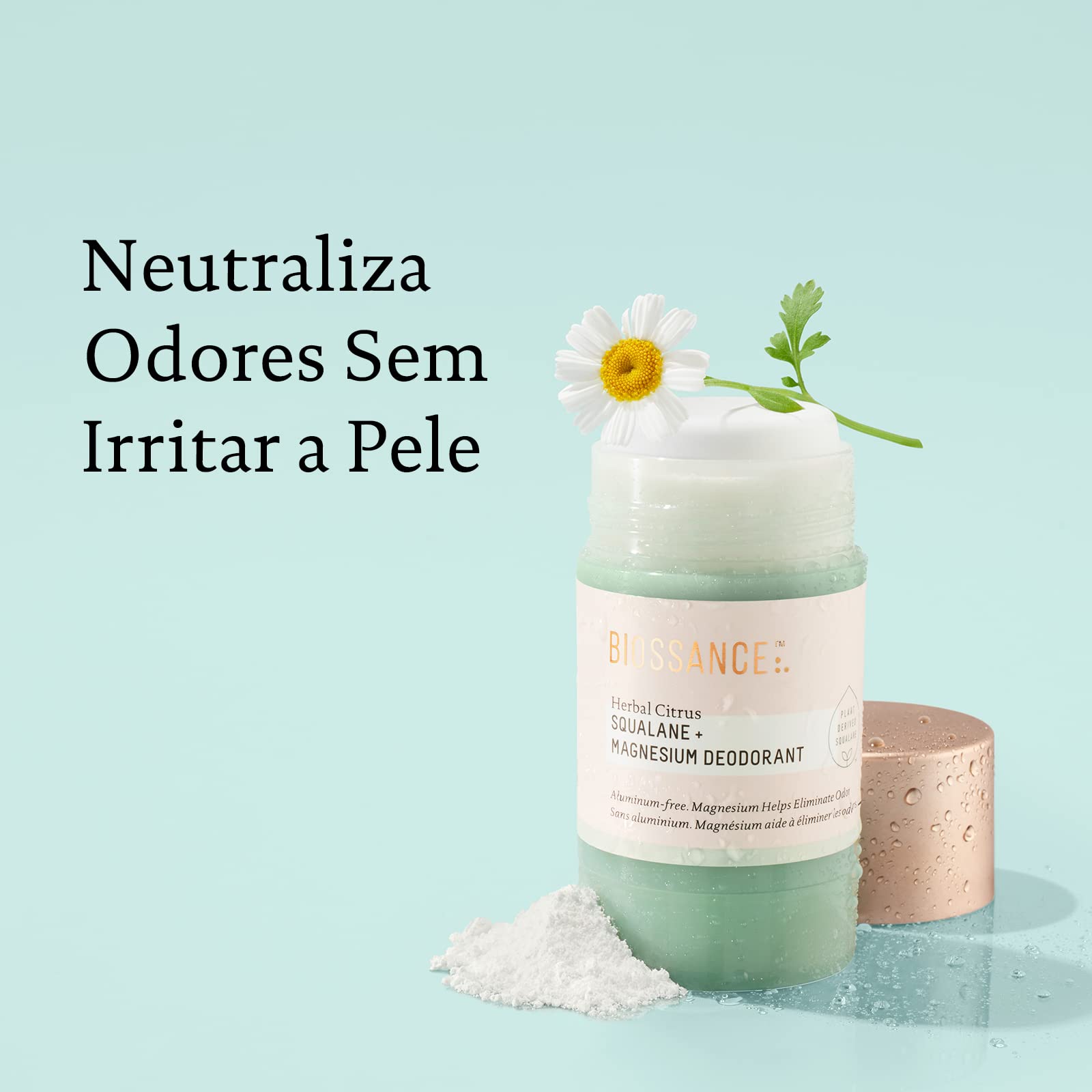 Biossance Squalane + Magnesium Deodorant. Aluminum-Free Formula that Neutralizes Odor and Moisture. 24-Hour Sweat Defense Glides on Smooth in a Citrus Scent (1.7 ounces)