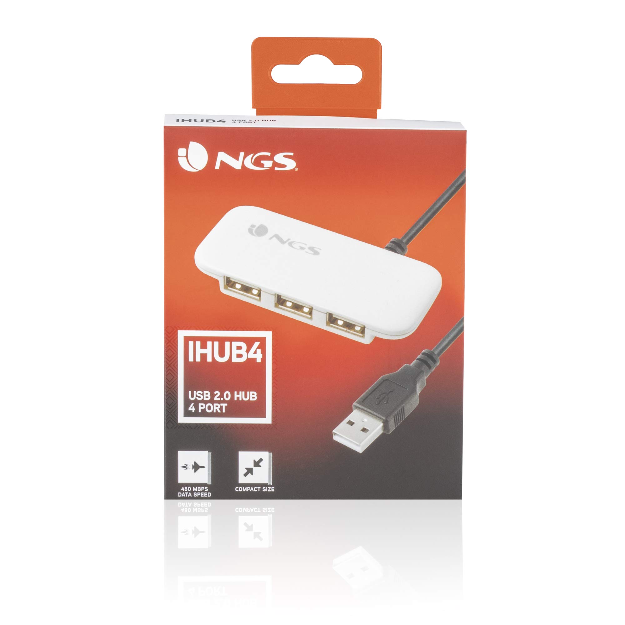 NGS USB IHUB4-4-Port USB 2.0 Hub, White