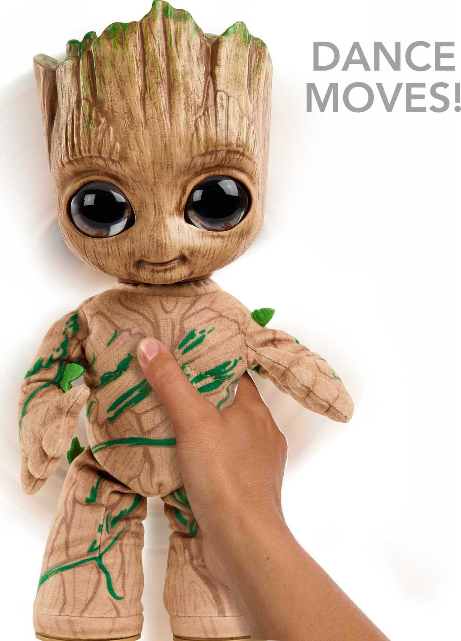 Mattel Marvel Plush, Groovin’ Groot Dancing & Talking Figure from the Disney+ Series I Am Groot, Soft Toy for Kids, Fans & Collectors