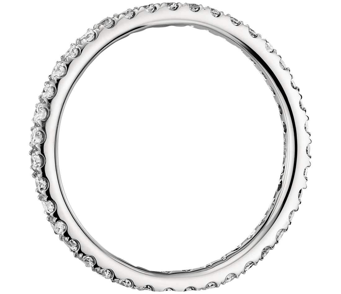 Blocaci 14k White Rose Yellow Gold Wedding Bands 1/2 Carat (ctw) Comfort Fit Eternity Petite Micropave Moissanite Wedding Rings for Women