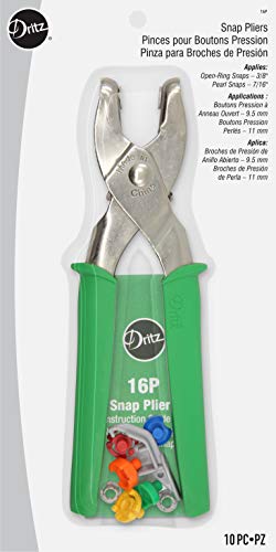 Dritz 16P Snap Fastener Pliers, Size 15 (3/8-Inch) & Size 16 (7/16-Inch), Green