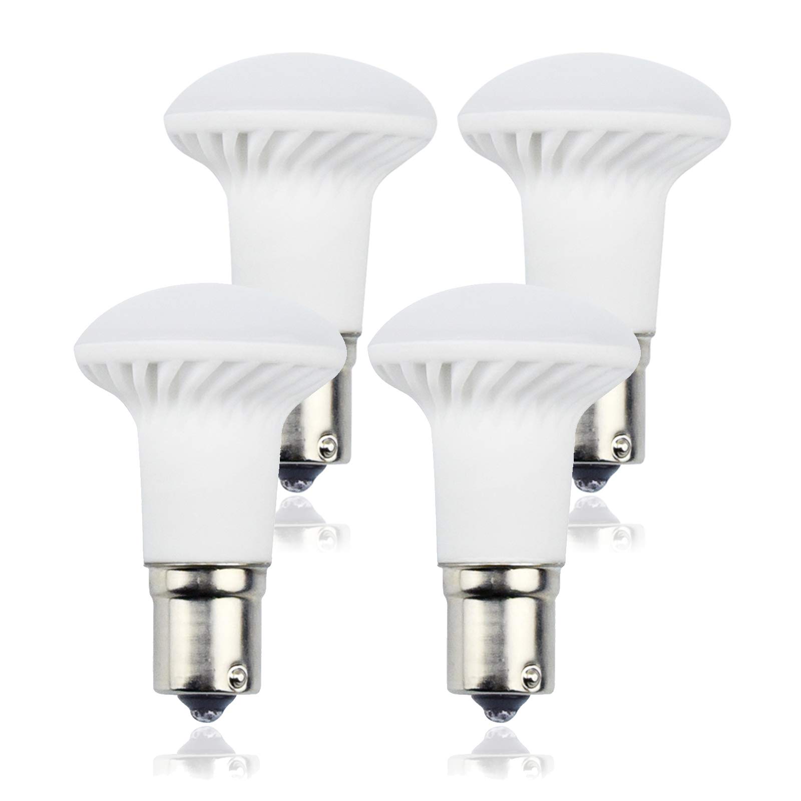 Bonlux 1383/1156 R12 BA15S LED Elevator Reading Light - AC/DC 12V 24V 3W BA15S SC Bayonet Base Reflector Elevator LED Bulb Daylight 6000K for RV Camper Motorhome 5th Wheel Marine Boat Light (2-Pack)