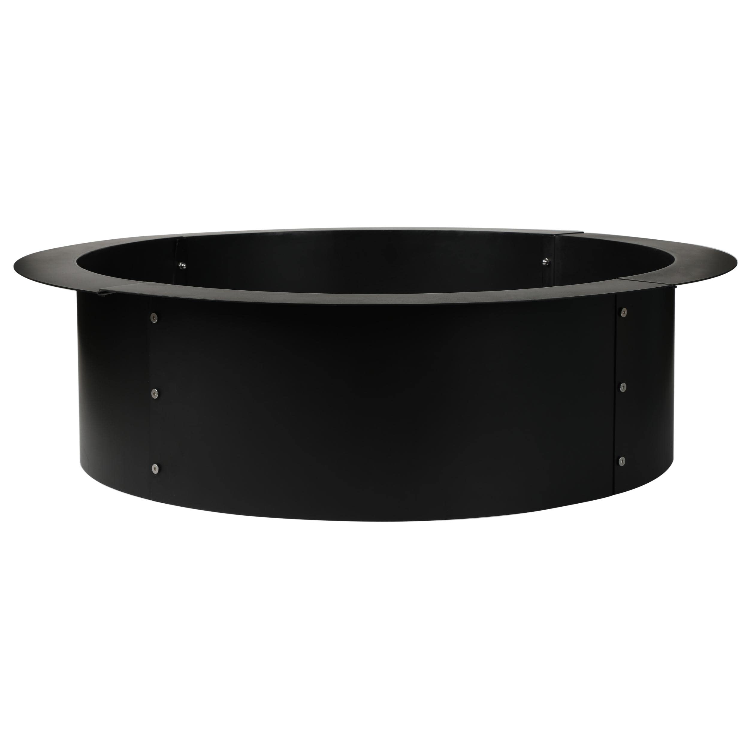 BIRDROCK HOME 30 Inch Inner Fire Pit Ring for The Outdoors - Heavy Duty Metal - 36 Inch Outer - Durable Solid Iron - Home Fire Pits - Lightweight - Above or Below Ground - Round - Black