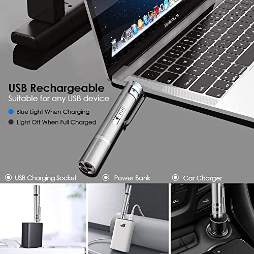 CHUQIANTONG Cat Laser Pointer Dog Toy 7 Adjustable Patterns Laser USB Rechargeable Flashlight LED Pen Interactive Cat Toy Teaching Presentation Pen