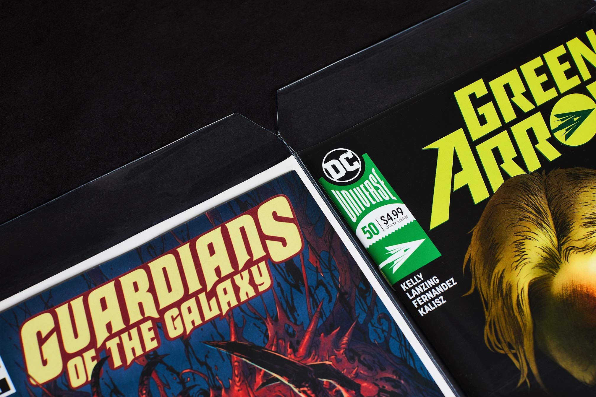Big Fudge 50 Comic Book Bags and Boards - Protector Sleeves for Comics and Magazines - Archival Protection for 1990s to Current Comic Books - 7.25" x 10.5"