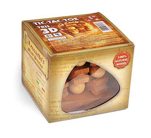 Logica Puzzles Art. Tic-Tac-Toe 3D - Board Game in Fine Wood - Strategy Game for 2 Players - New 3D Strategies