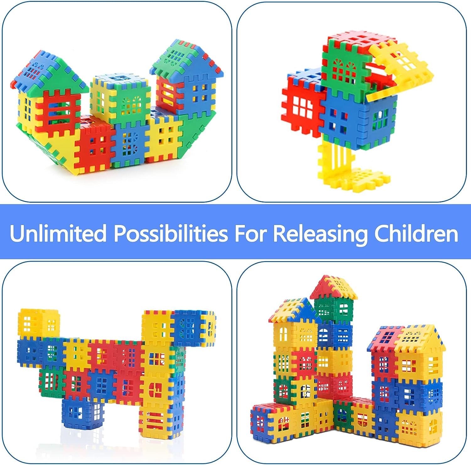 Chuntian Interlocking Building Blocks Toys for Kids - Toddlers Building Blocks Educational Toys Set 70 PCS 43F