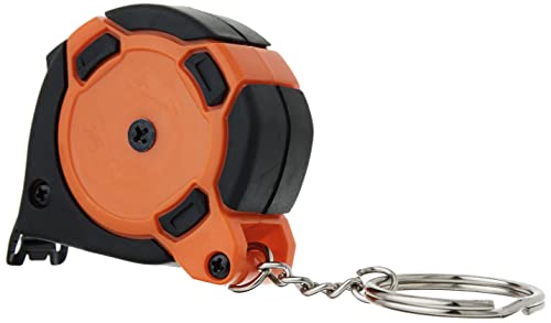 Crescent Lufkin 1/2" x 6' Mini Hi-Viz® Orange Yellow Clad Keychain Tape Measure - Counter Display - CS8506 , Black