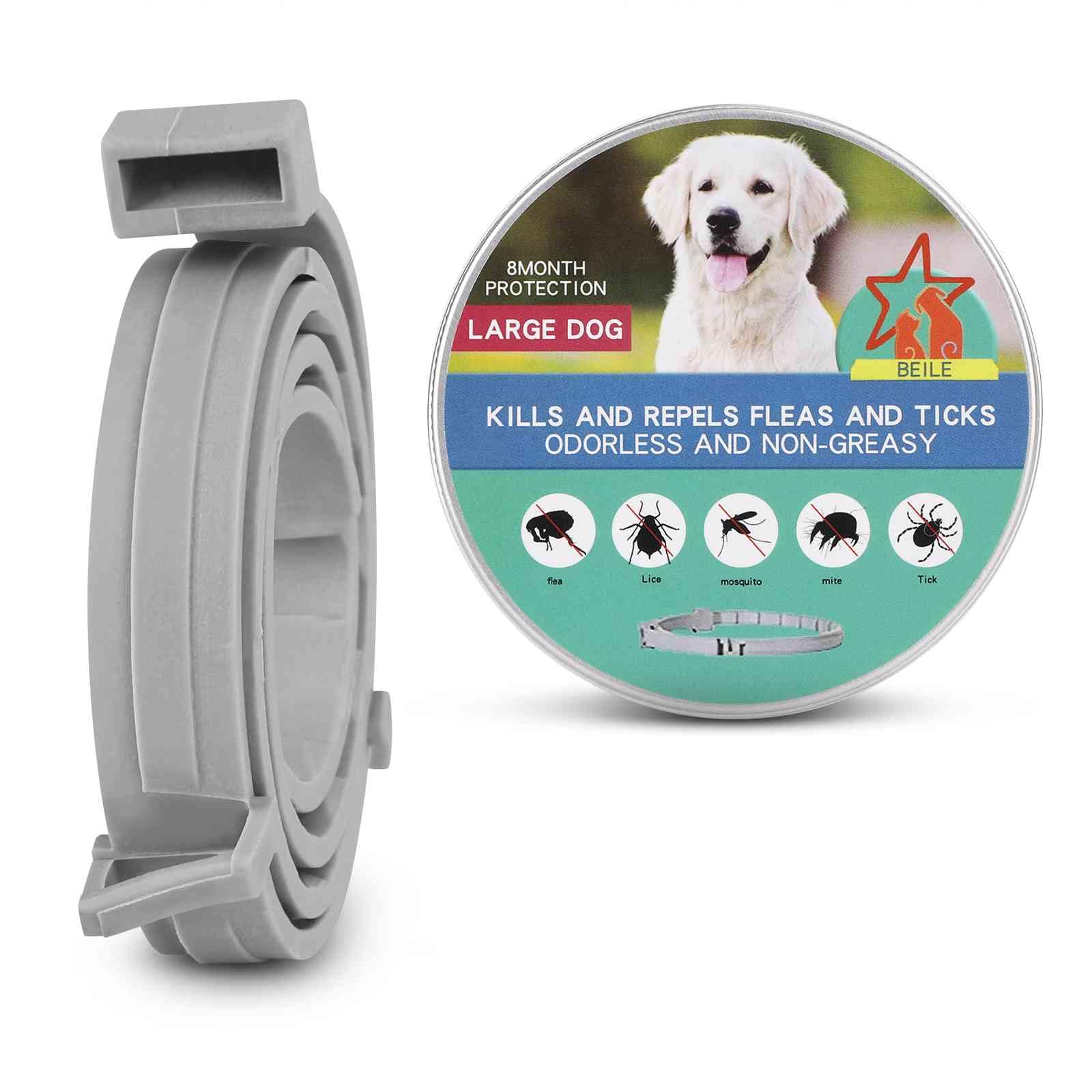 UrbanX Collar for Australian Shepherd and Other Large Size Herding Dogs Dogs. Waterproof & Adjustable (1 Packs), Grey