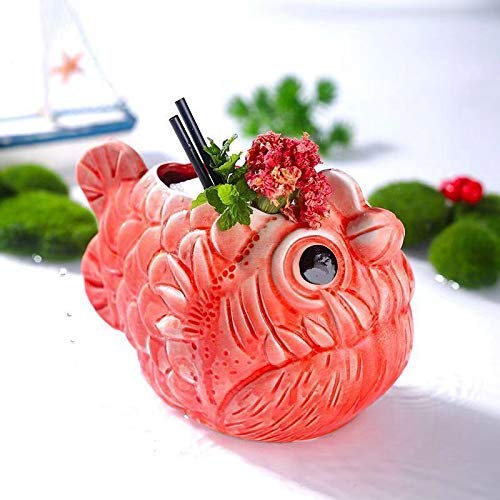 chongjian Tiki Mugs Cocktail,Ceramic Tiki Mug for Exotic Cocktail Glasses,Tiki Bar Professional Hawaiian Party Barware - Great Home Bar Present idea(710ML24ounce)