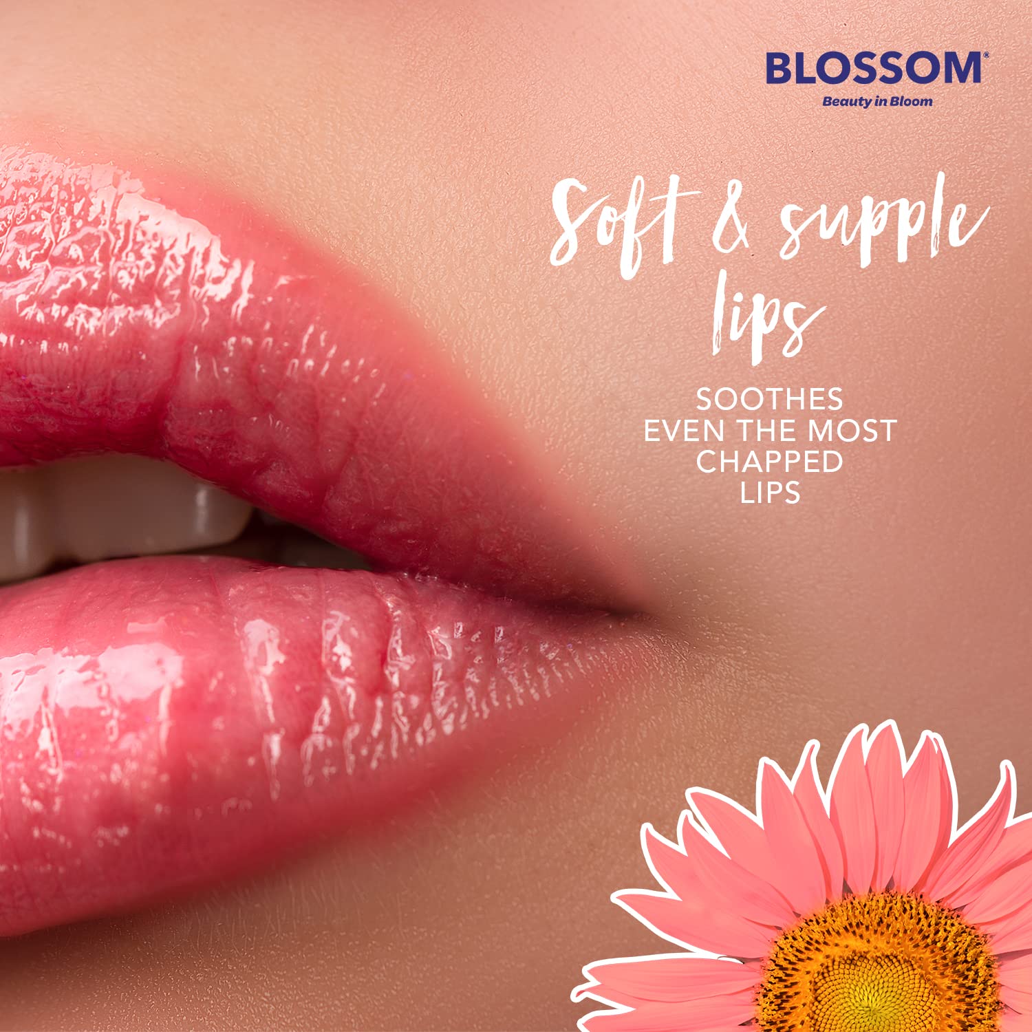 Blossom Moisturizing and Hydrating Shimmer Sparkle Lip Oil with Olive Oil + Grape Seed Oil, Infused with Real Flowers, 3g, Watermelon