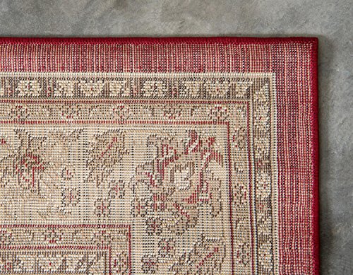 Unique Loom Sialk Hill Collection Area Rug - Washington (5' 3" x 8' Rectangle, Burgundy/ Cream)