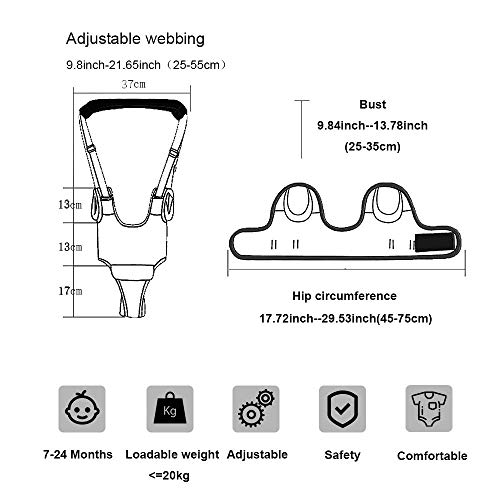 Baby Walker,Walking Handheld Babies Harness Adjustable,Child Activity Toddler Walking Assistant-Help Baby Walk-Pulling and Lifting Dual Use-for 8-24 Month Baby(Pink)