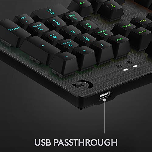 Logitech G513 RGB Backlit Mechanical Gaming Keyboard with GX Blue Clicky Key Switches (Carbon)