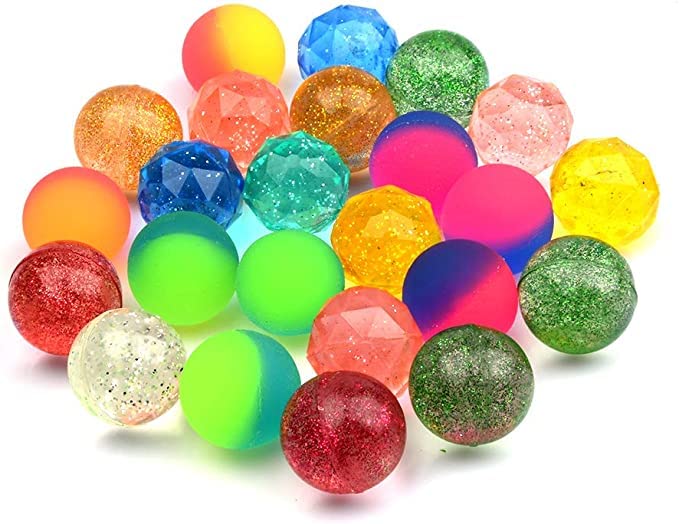 Chwang 24PCS 30mm Bouncy Balls Assorted Rubber Balls,Party Bag Filler,High Bouncing Balls for Kids (24pcs / 30mm)