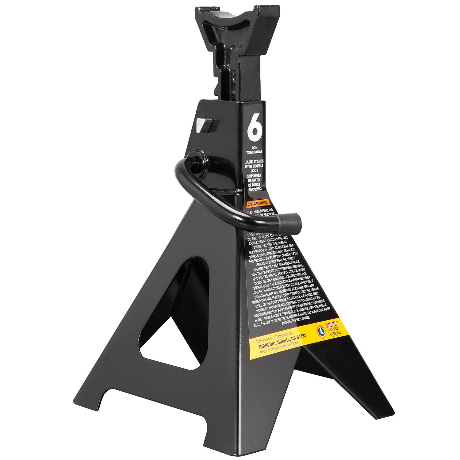 BIG RED AT46002ABR Torin Double Locking Steel Jack Stands, 2 Pack, 6 Ton (12,000 lb), Black