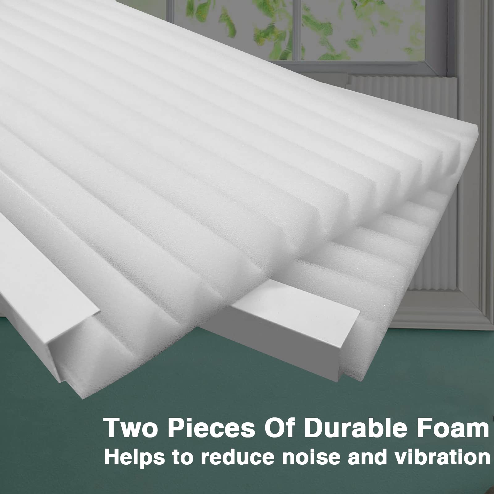 Birllaid Window Air Conditioner Side Panels Foam Insulation Installation Kit,Window Ac Side Panels,Ac Unit Window Seal 17Inch x 9 Inch x 7/8 Inch,Pack of 2 White (White)