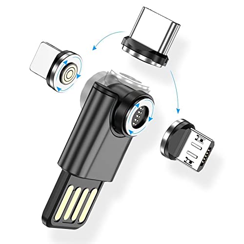 BoxWave Cable Compatible with Acer ConceptD 7 Ezel CC715-71-7163 (15.6 in) - MagnetoSync Mini Adapter, Magnet Charging Cable USB Type-C Micro USB - Jet Black