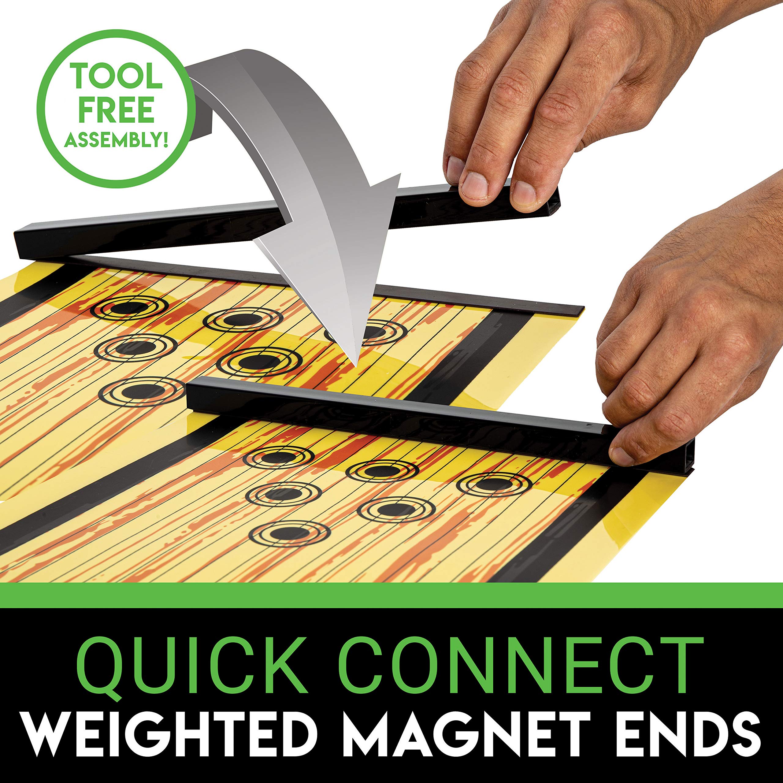 Franklin Sports Shuffleboard Table Game Mats β Tabletop Shuffleboard Mats and Pushers β Indoor Shuffleboard and Curling Games - Football Shuffleboard