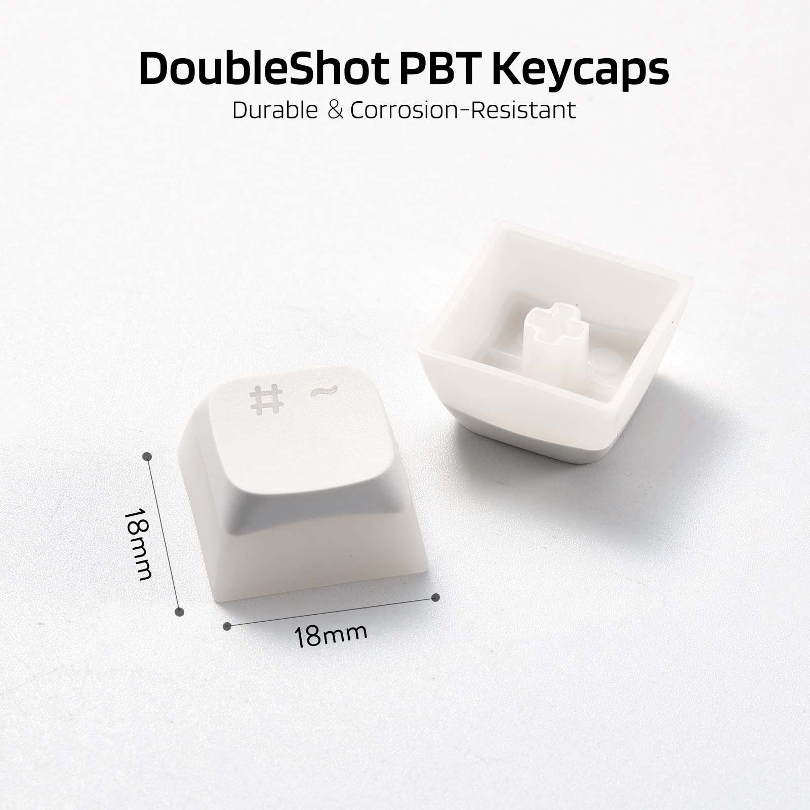 LTC LavaCaps PBT Double Shot 116-Key Pudding Keycaps Set, Translucent XDA Profile for ISO & ANSI Layout 61/68/84/87/104 Keys Mechanical Keyboard, with Keycap Puller - (Only Keycaps), White