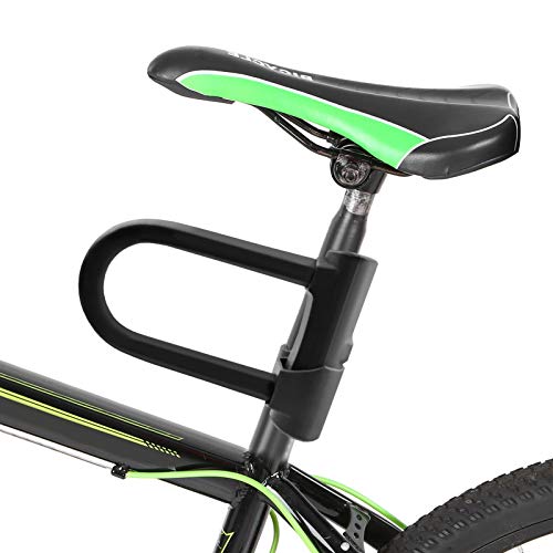 Bike U-Lock Anti-Theft Safety Motorcycle Scooter Lock Bicycle Accessories Bike Lock Heavy Duty Bicycle U Lock with Mounting Bracket U-Lock (Color : Lock and Cable Set)