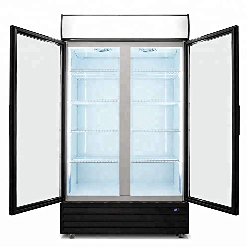 Procool Refrigeration Glass 2 Door Upright Display Beverage Cooler Merchandiser; 35 Cubic Ft., 45" Wide