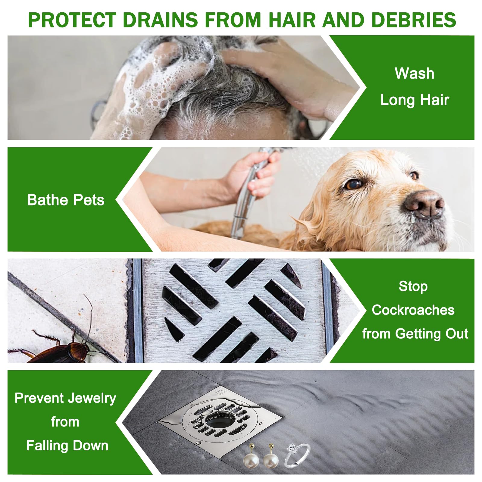 Disposable Floor Drain Filter,Insect, Mold,and Blockage Prevention,Adhesive Non-Woven Fabric Stickers,Bathtub,Laundry Room,Kitchen,Bathroom,Sink (20, White, New edition10cm×10cm)