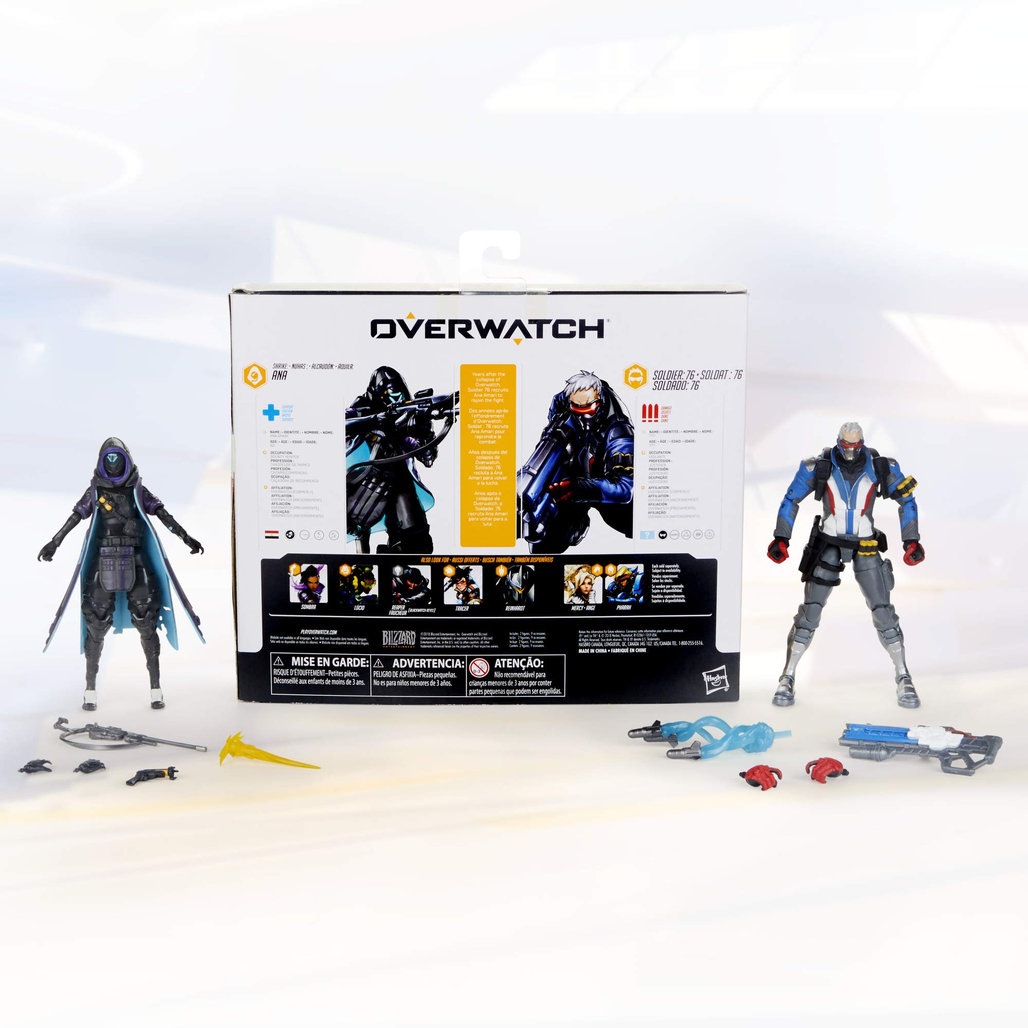 Hasbro Toys Overwatch Ultimates Series Soldier: 76 & Shrike (Ana) Skin Dual Pack 6" Collectible Action Figures