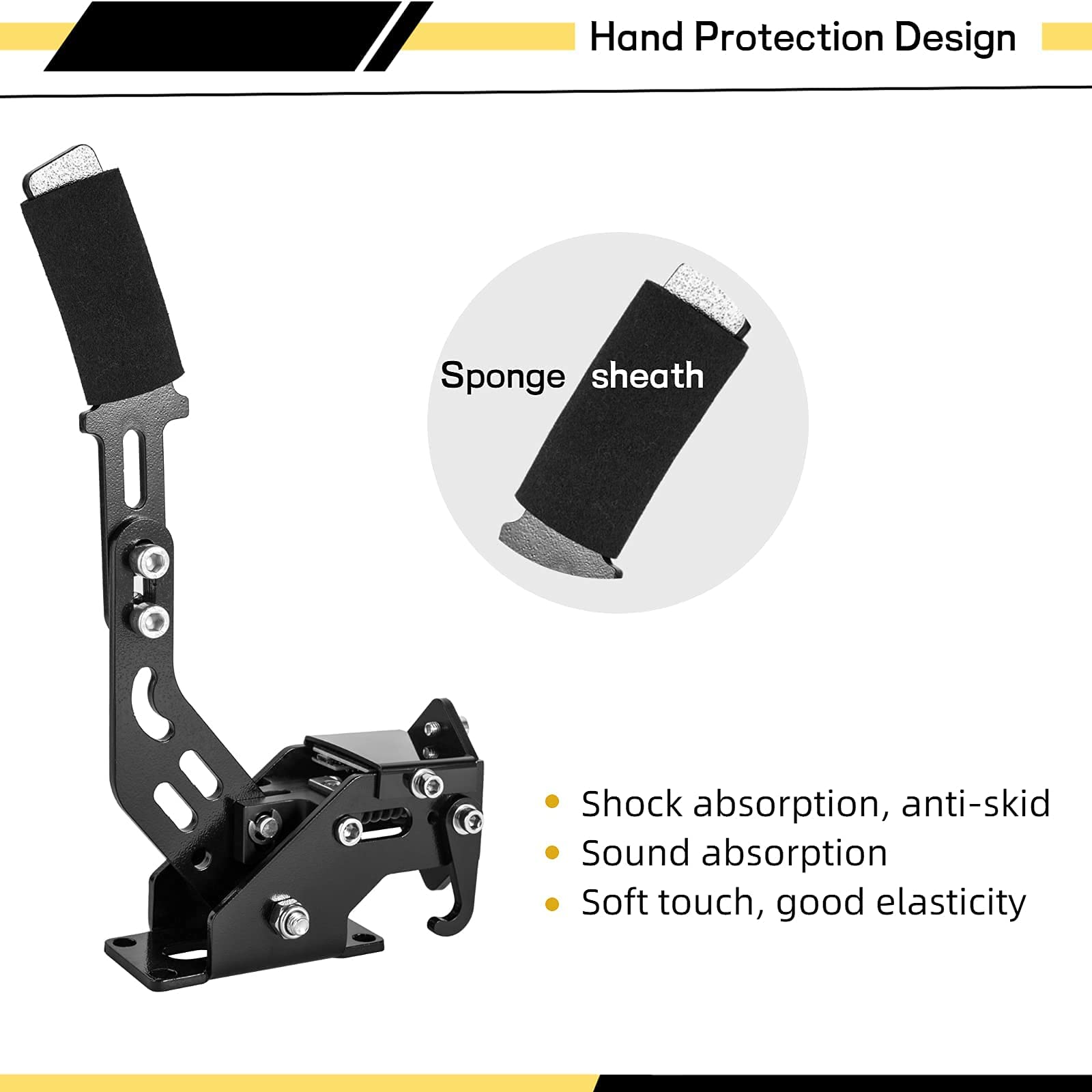 Marada Hand brake 14Bit USB Hall Sensor with Clamp,Only Supported PC Windows Systems(Black)