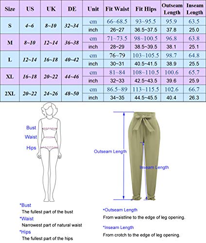 GRACE KARIN Women's Casual High Waist Belt Decorated Pencil Pants with Bow-Knot