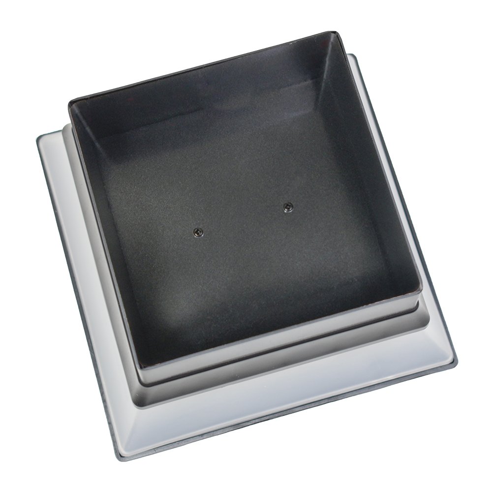 iGlow 8 Pack Black Outdoor Garden 4 x 4 Solar LED Post Deck Cap Square Fence Light Landscape Lamp PVC Vinyl Plastic