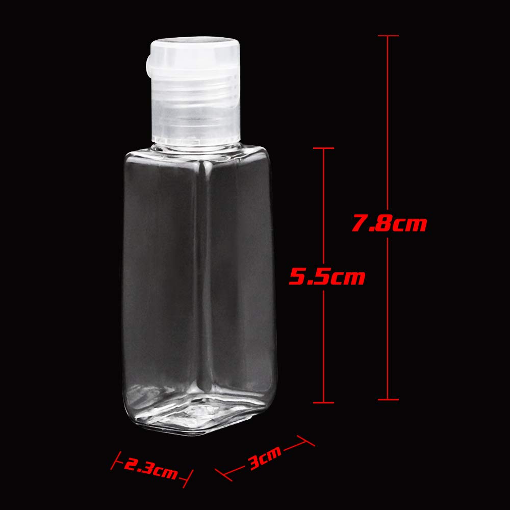 BIGNC 30 Pack Portable Travel Bottle, Empty Clear Travel Refillable Flip-Top Bottles for Travel Outdoor Camping Business, 1Ounce