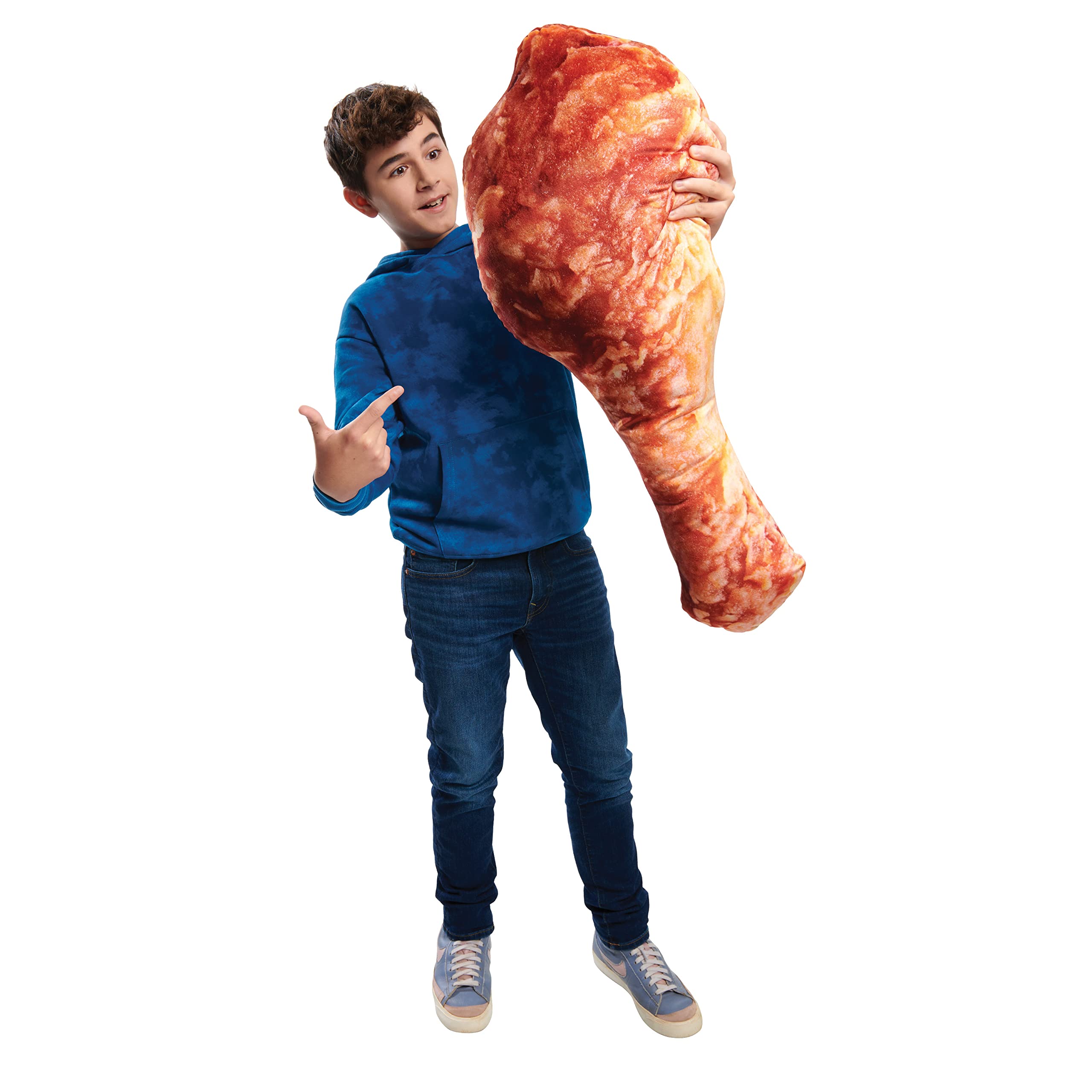 Seriously Super Sized 32-inch Stuffed Fried Chicken Drumstick Food Plushie, Supersize Food Plush, Kids Toys for Ages 3 Up by Just Play