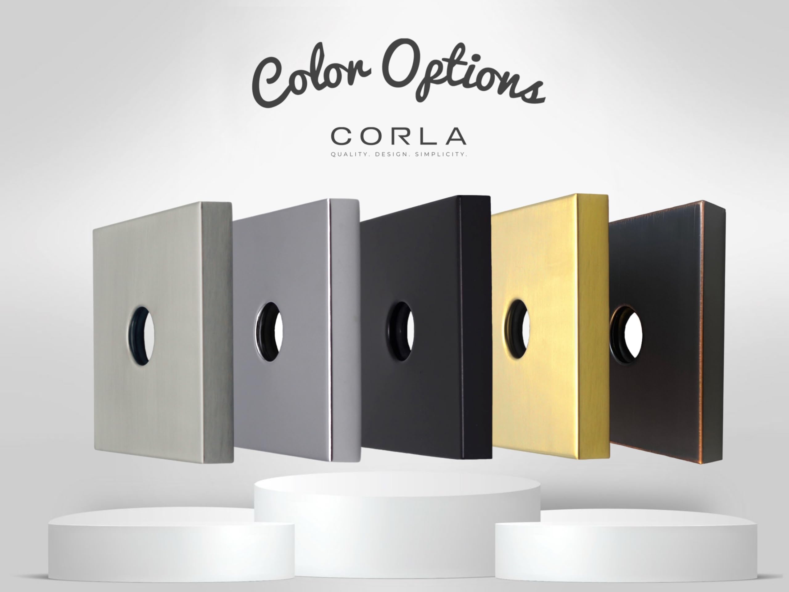 Corla Modern 3.5β Square Shower Arm Flange | Universal Extra Large Replacement Escutcheon Cover Plate (Matte Black)