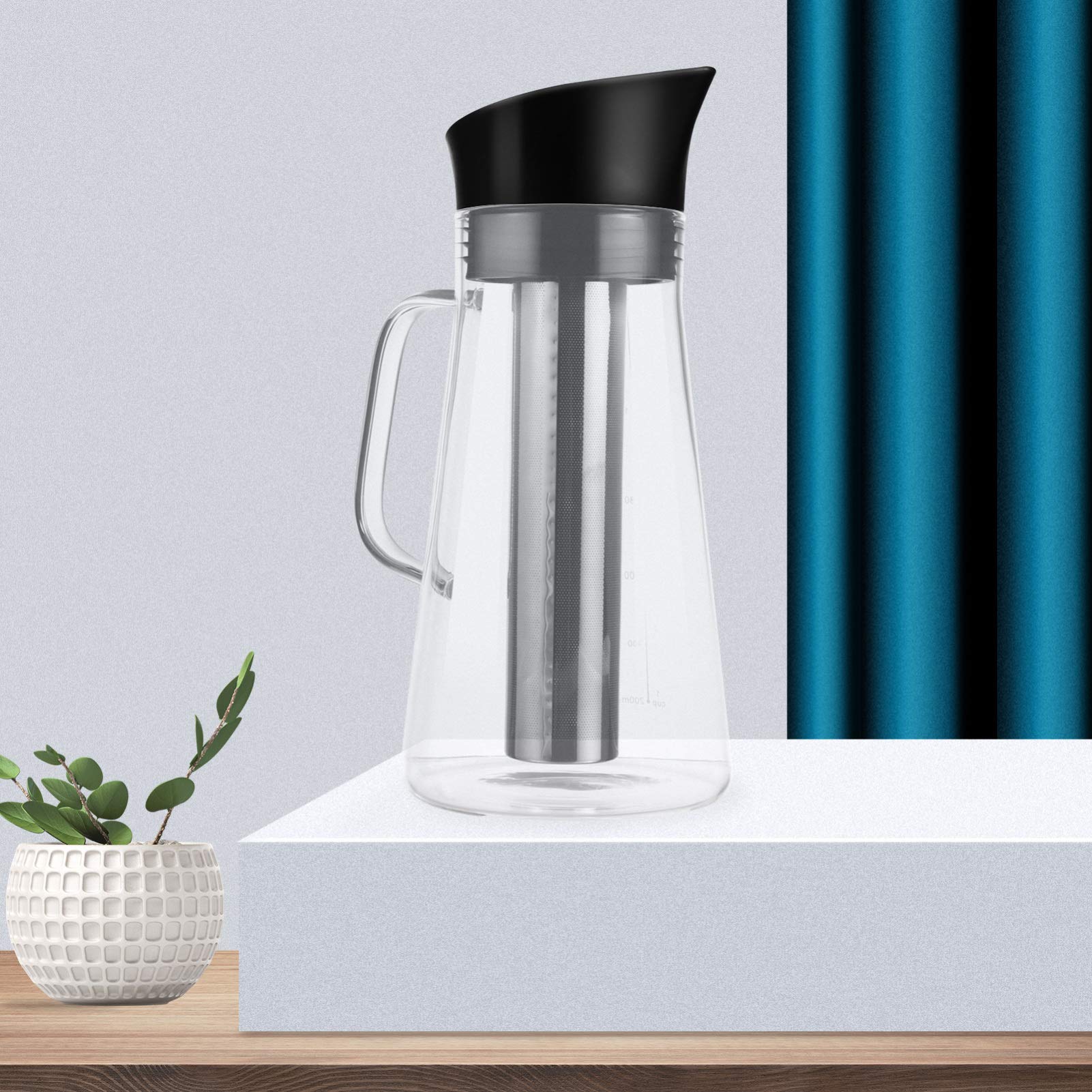 Hemoton Espresso Machine Espresso Machine Cold Brew Iced Coffee Maker and Tea Infuser with Spout Glass with Stainless Steel Filter Glass Pitcher 1200ml Stainless Steel Water Bottle Cold Brew Coffee