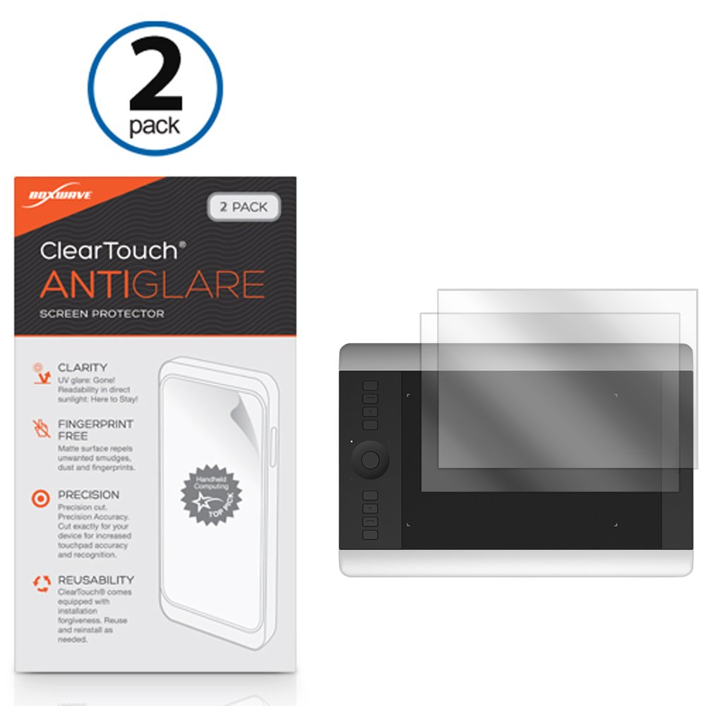 BoxWave Screen Protector Compatible With Wacom Intuos Pro Medium PTH-651 - ClearTouch Anti-Glare (2-Pack), Anti-Fingerprint Matte Film Skin