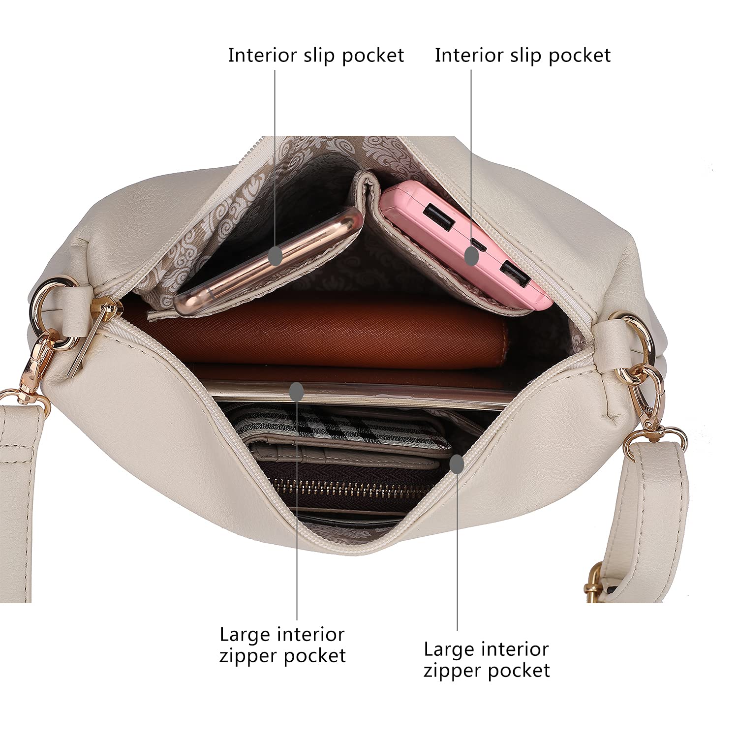 MKF 2 PC Set, Hobo Bag for Women & Crossbody Messenger – PU Leather Designer Handbag – Top Handles Shoulder Purse Seafoam