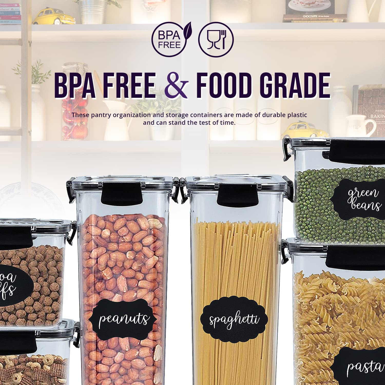 ClearSpace Airtight Food Storage Containers β 24 Pack BPA Free Kitchen Organization Set for Pantry Organization and Storage, Plastic Canisters with Durable Lids Ideal for Cereal, Flour & Sugar