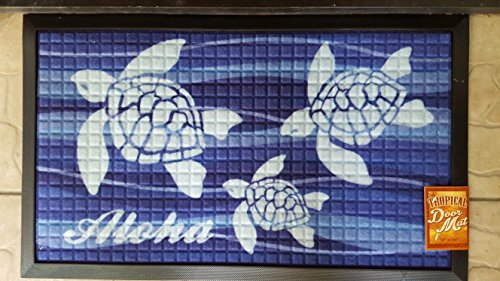 KC Hawaii Aloha Honu Tropical Door Mat 30 X 17.75 inches