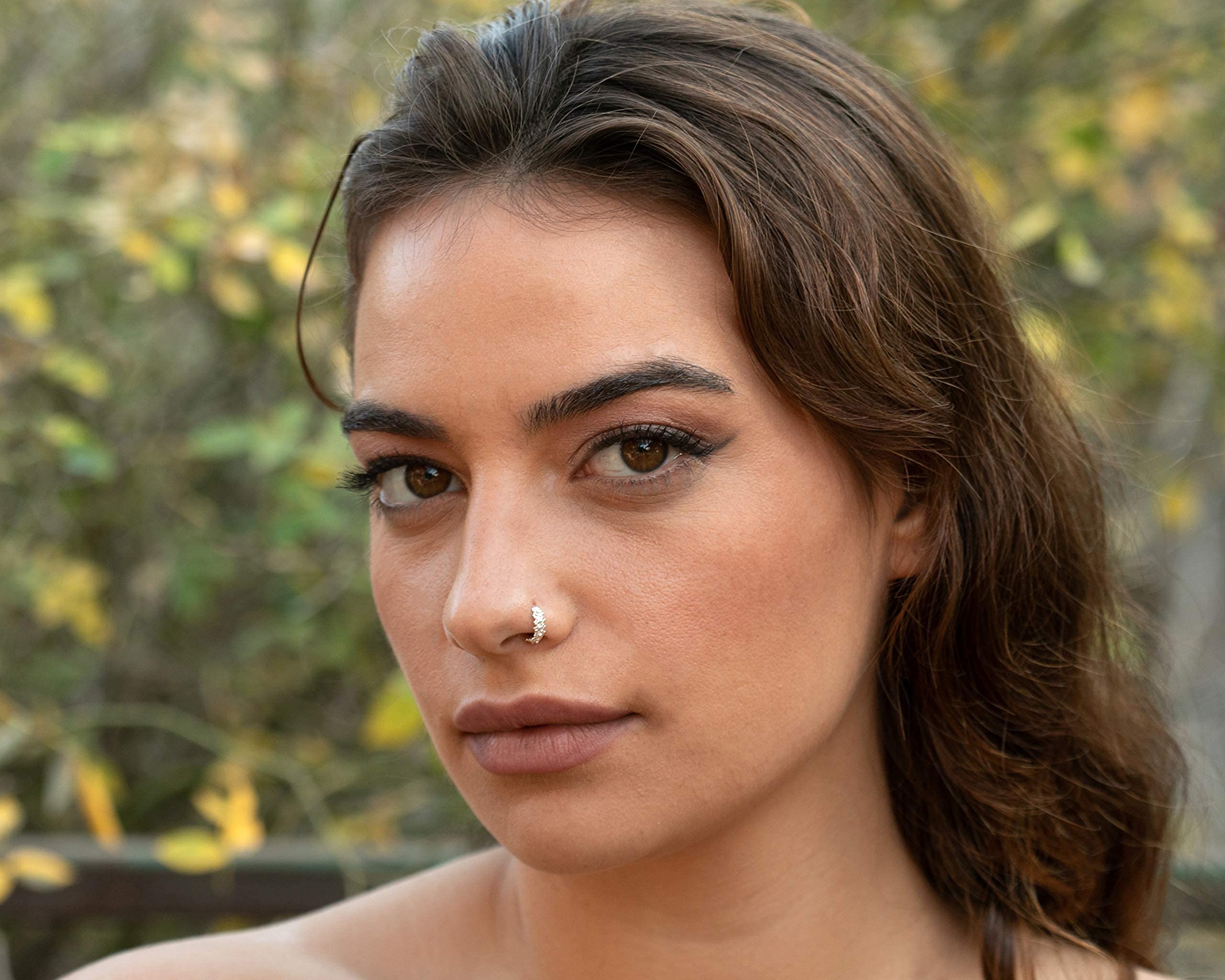 Indian Nose Ring, Unique 925 Sterling Silver Tribal Nose Hoop Piercing, 20 Gauge Earring, Handmade Jewelry