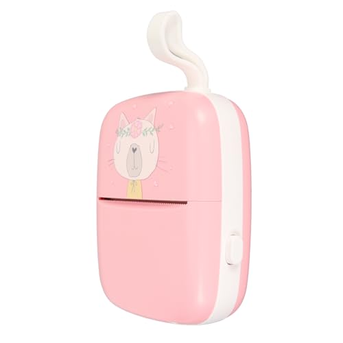 DISREGARDED Pocket Thermal Printer Mini Photo Printer with 3 Rolls Paper Notes Label Maker Built in Battery ABS for Office Home (Pink)