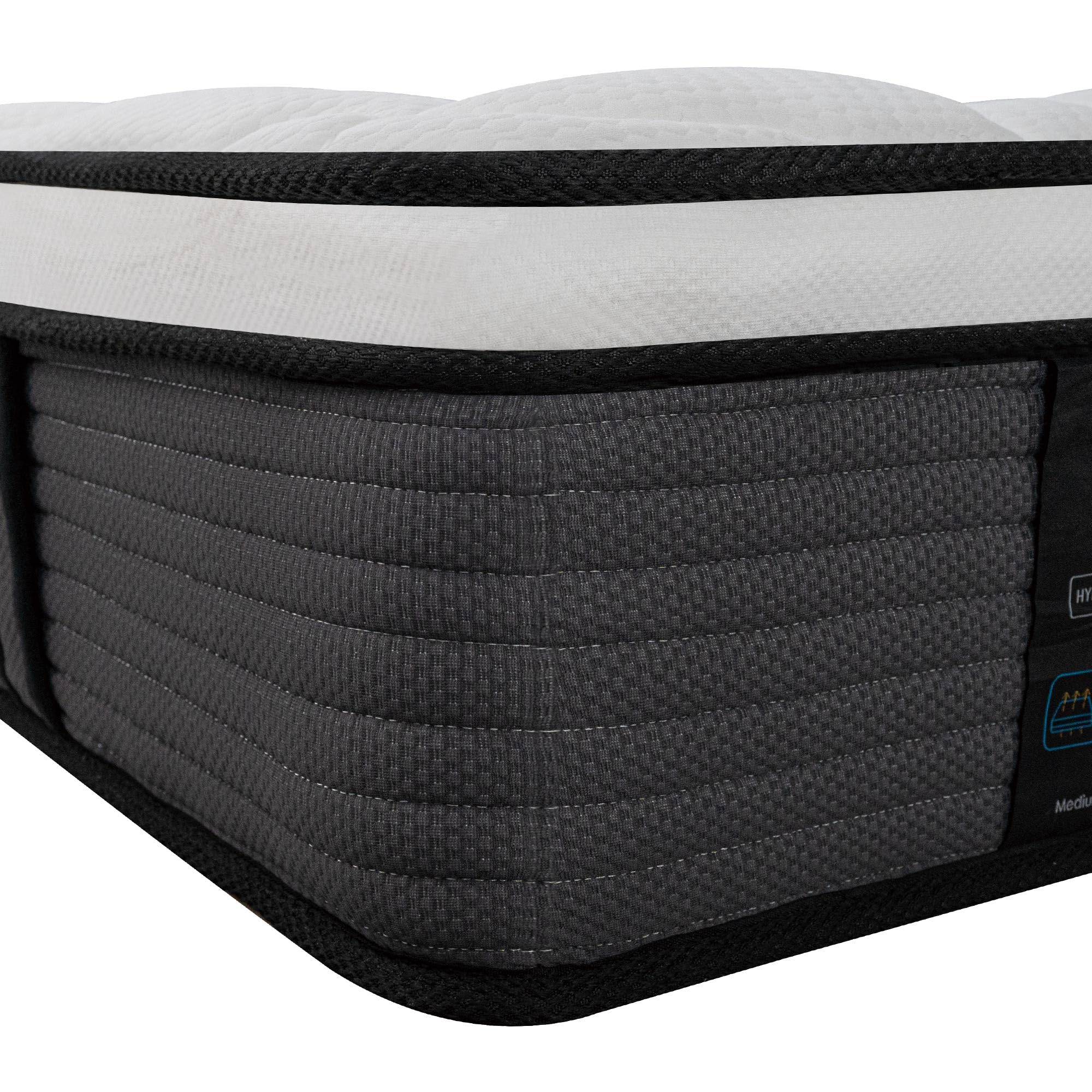 PAMYO King Mattress, 14 Inch Memory Foam Hybrid Pocket Spring Mattresses in a Box, Medium Firm Breathable Pillow Top Pressure Relief, CertiPUR-US Certified