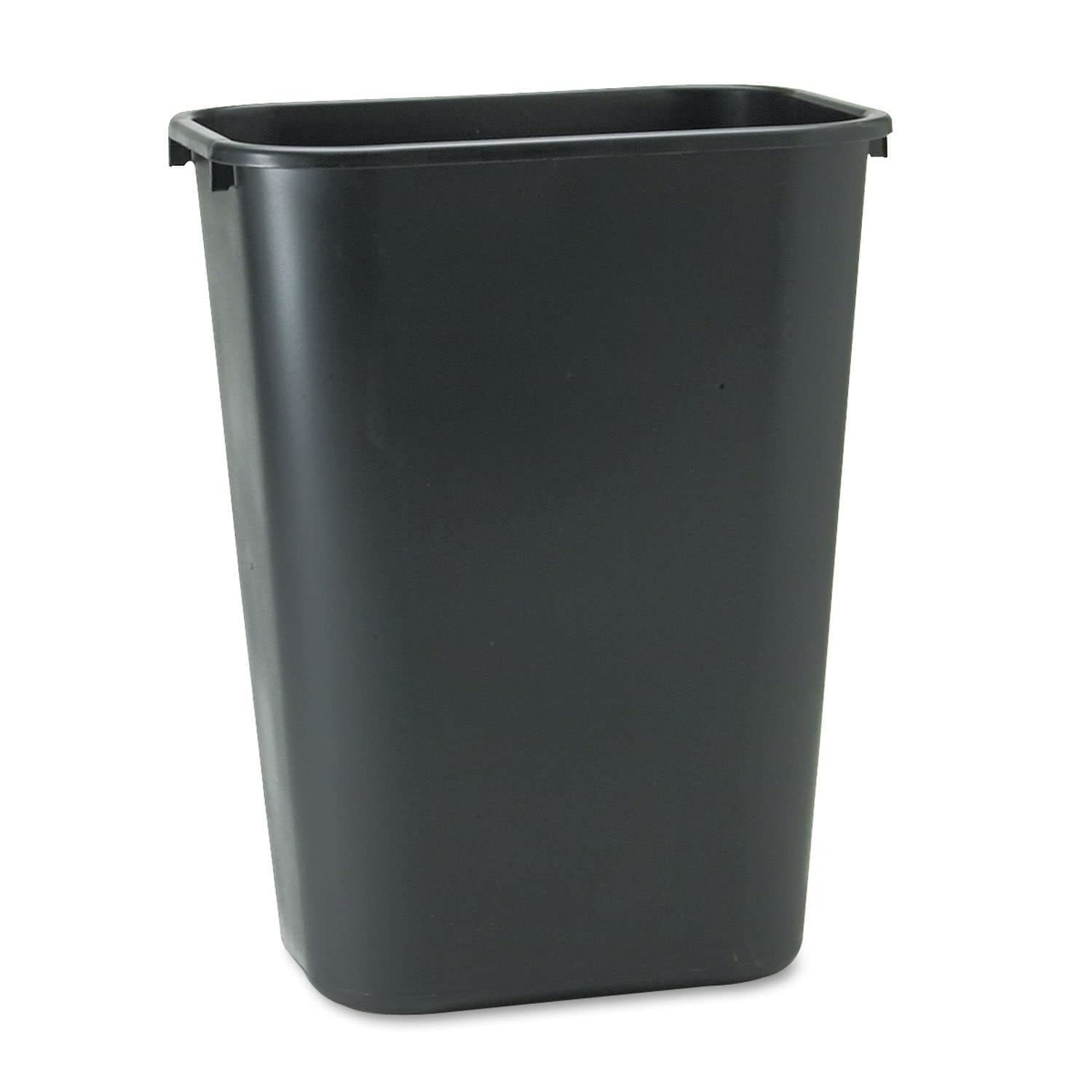 Rubbermaid Commercial 295700BK Deskside Plastic Wastebasket, Rectangular, 10 1/4 gal, Black (2)