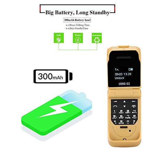 Flip Phone Unlocked, Mini Flip Cell Phone with Charging Cable Multifunctional Keypad Flip Smartphone, Backup Phone Best for Kids