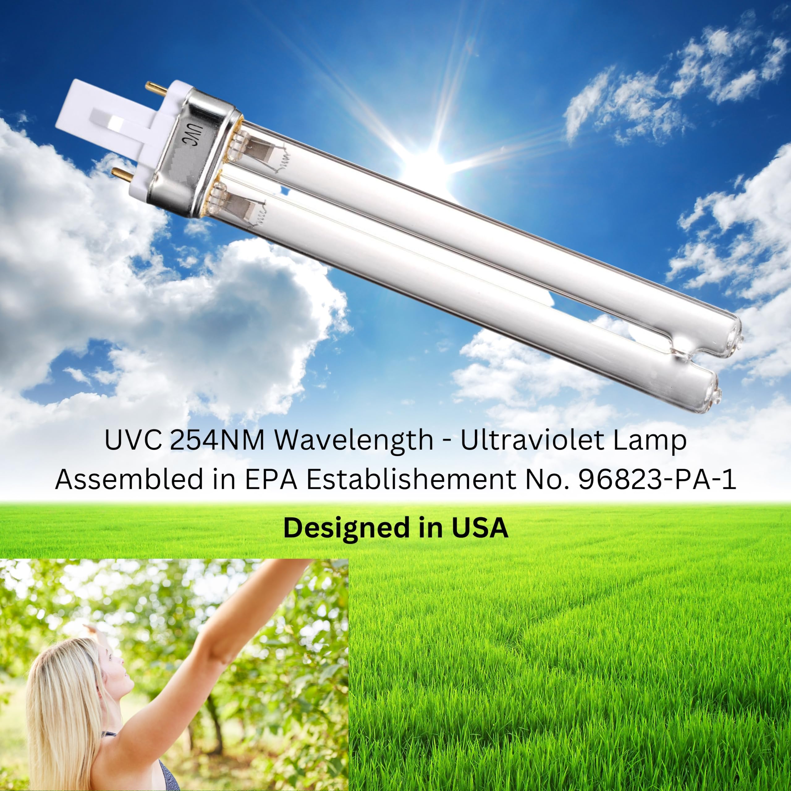 Industrial Lighting Solutions Lux Guardian Air F159A, F159B, 00498 Germicidal UV Bulb for Air Purifiers