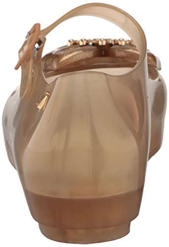 Mini Melissa Girls Flat Sandals, Beige, 4 Big Kid