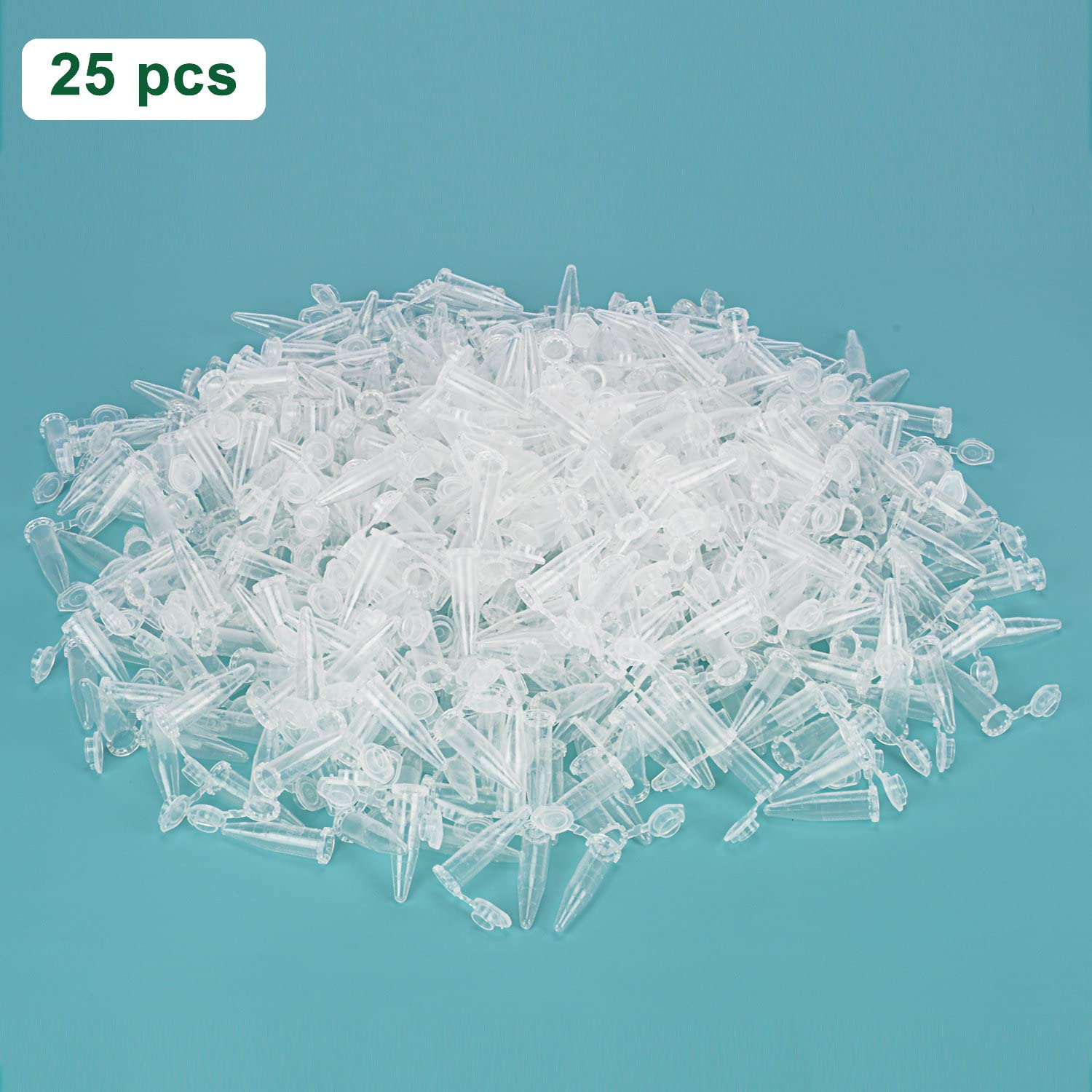 FunChem Microcentrifuge Tubes, Polypropylene Graduated Transparent Plastic Centrifuge Test Vials with Flat-Top Snap Cap, 1.5 mL, Pack of 500