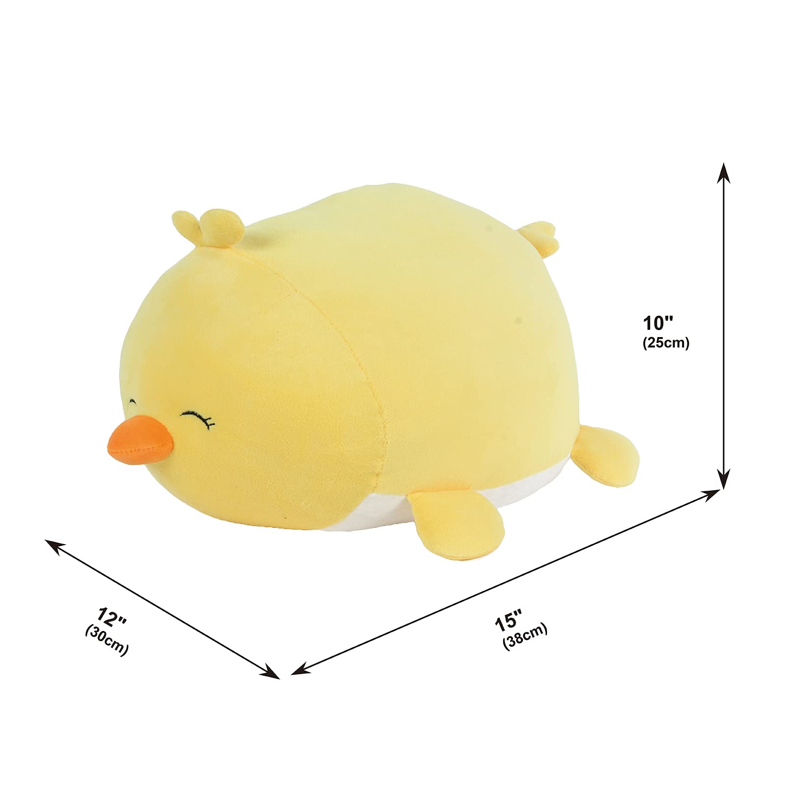 Linzy Plush 15" Smoochy Pals Yellow Chick, Ultrasoft Stuffed Animal Plush Toy, Cute Squishy Hugging Plush Pillow, for Kids, Kawaii