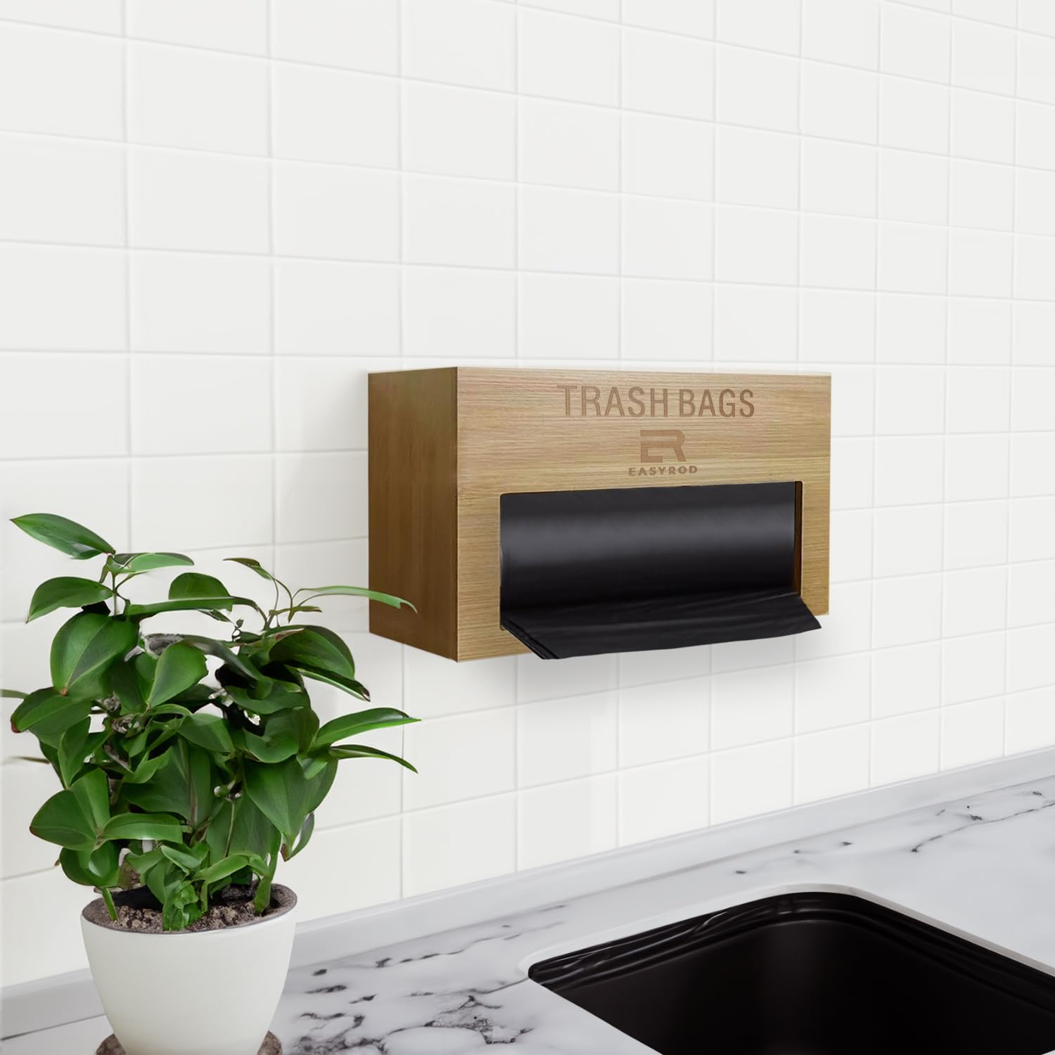 EASYROD Inspire Your Space with Our Easy-to-Use and Beautifully Designed Trash Bag Holder - Larger Capacity Trash Bag Dispenser with Sturdy Construction - Practical, Durable, and Easy-to-Install