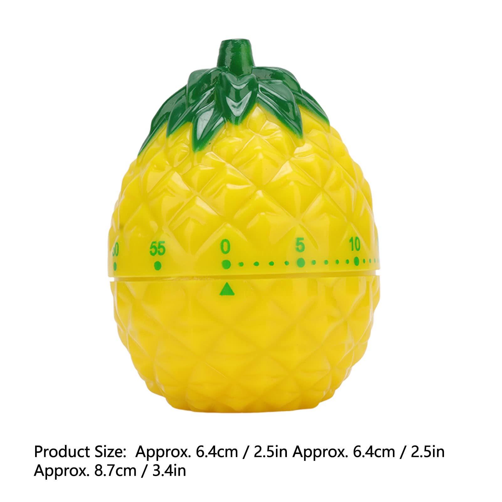 BuyWeek Pineapple Timer, Baking Timer Plastic Cute Kitchen Cooking Timer Reminder for Home (6.4x6.4x8.7cm)